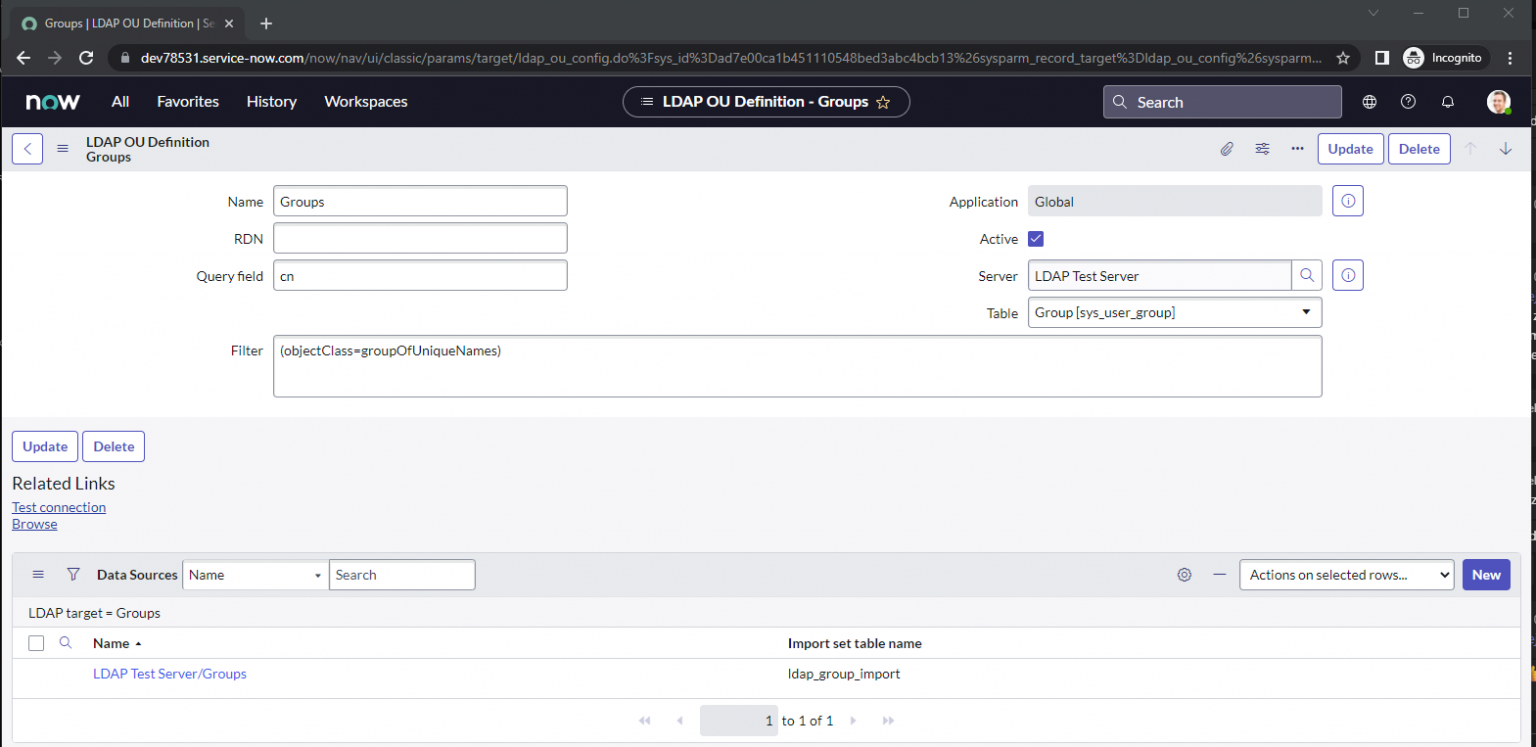ServiceNow Integration with Active Directory using LDAP