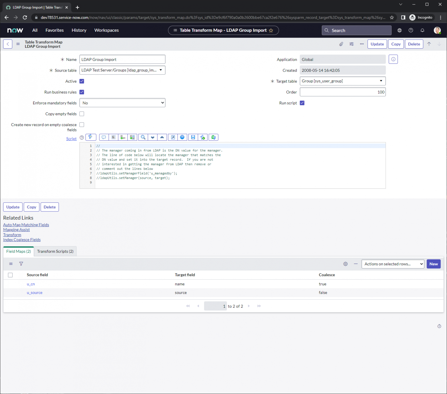 ServiceNow Integration with Active Directory using LDAP
