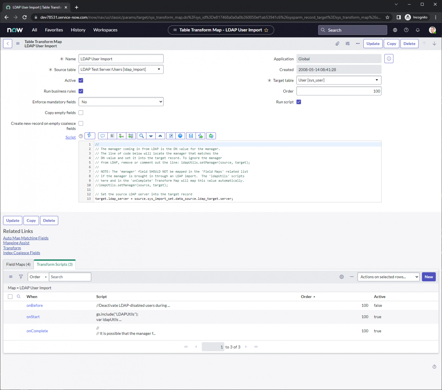 ServiceNow Integration with Active Directory using LDAP