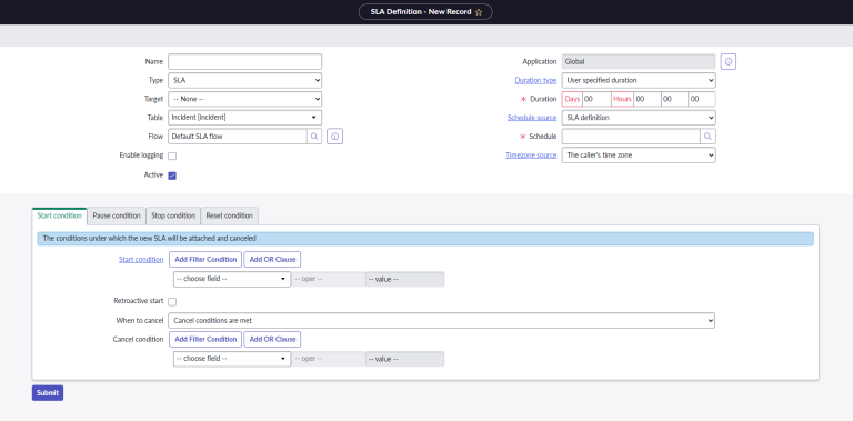 ServiceNow and SLA (Service Level Agreement)